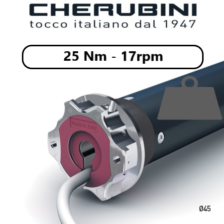 Cherubini ORA ZRX Ø45 (motor vía radio para toldos con y sin cofre) - Sistemas24H